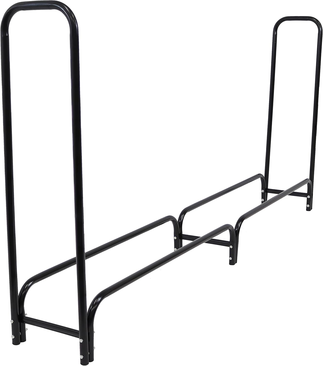 Amazon.com : Sunnydaze 8-Foot Firewood Log Rack - Outdoor Black Powder ...