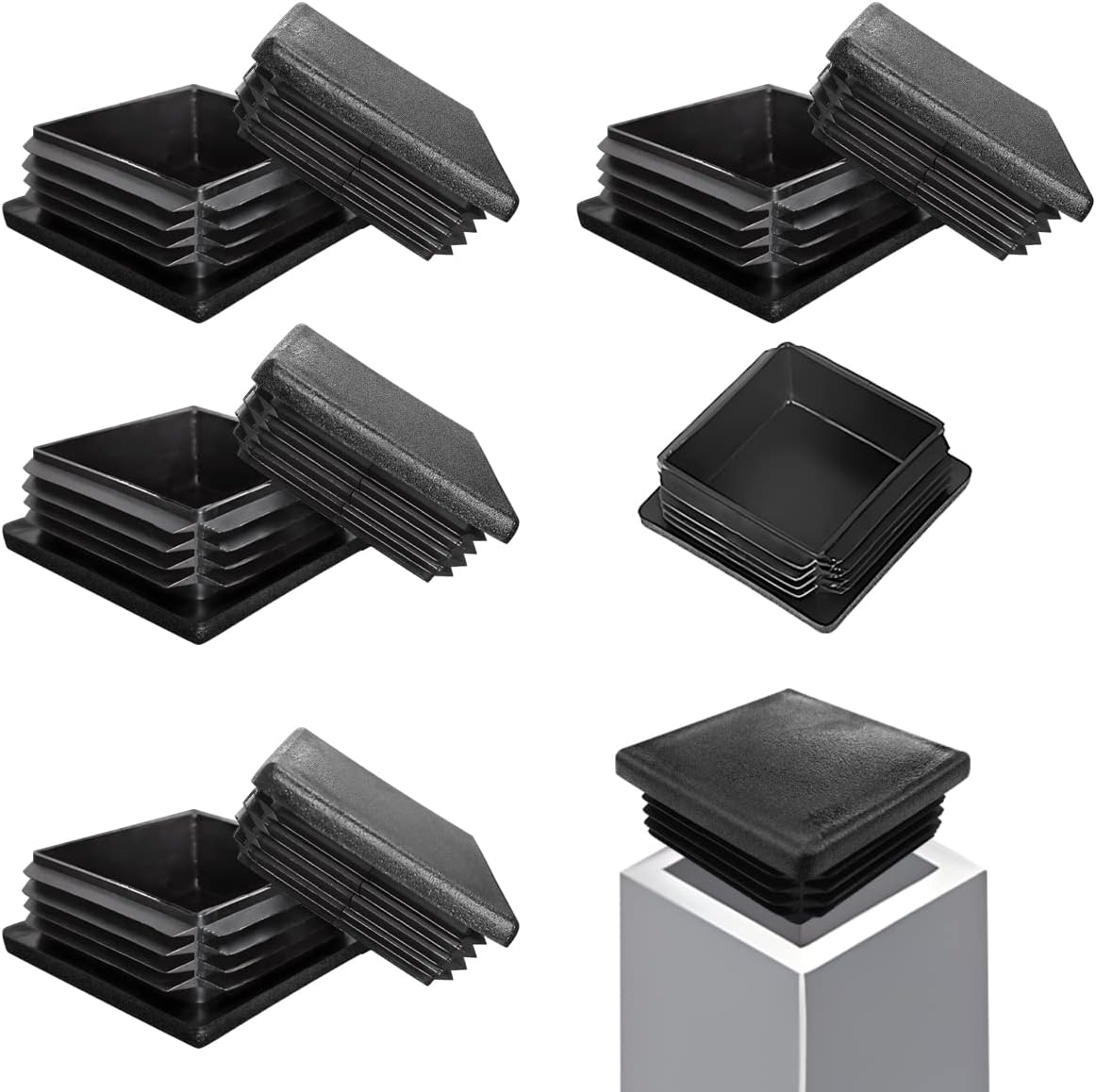 (16 Pack) 2 inch Square Tubing Plugs,Tubing Post End Caps 2" x 2" /50mm ...