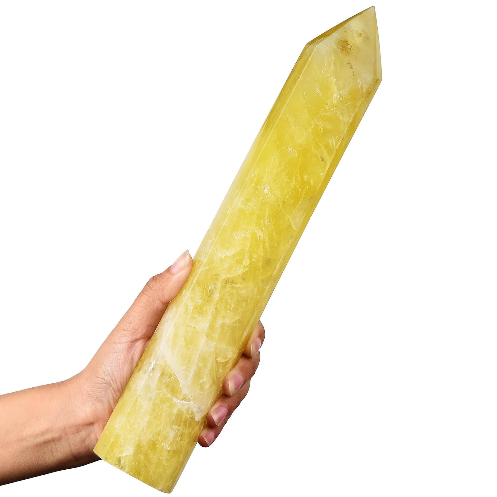 Amazon.com: AMOYSTONE Extra Large Crystal Obelisk Tower Lemon Quartz ...