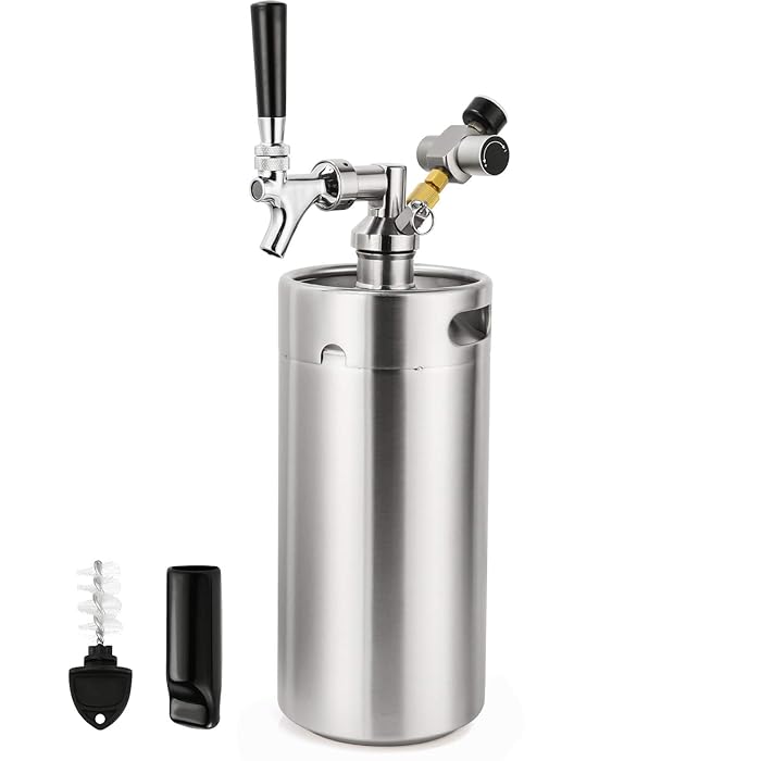 Buy FERRODAY 128oz Mini Keg Growler Tap System Beer Dispenser Stainless ...
