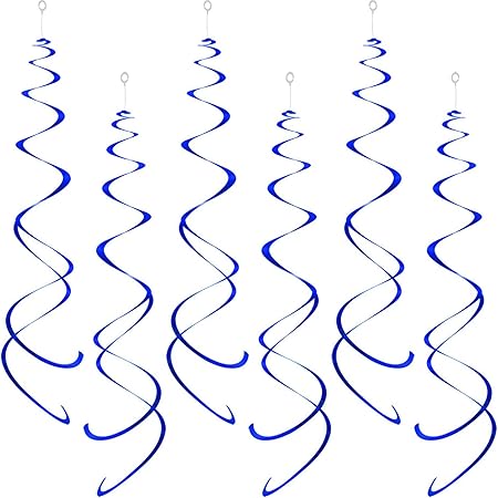 Amazon.com: ZOOYOO Party Swirl Decorations, Blue Foil Ceiling Hanging ...