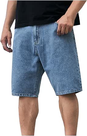 GENERIC Denim Shorts for Men Casual Relax Fit Dress Jean Shorts Outdoor ...