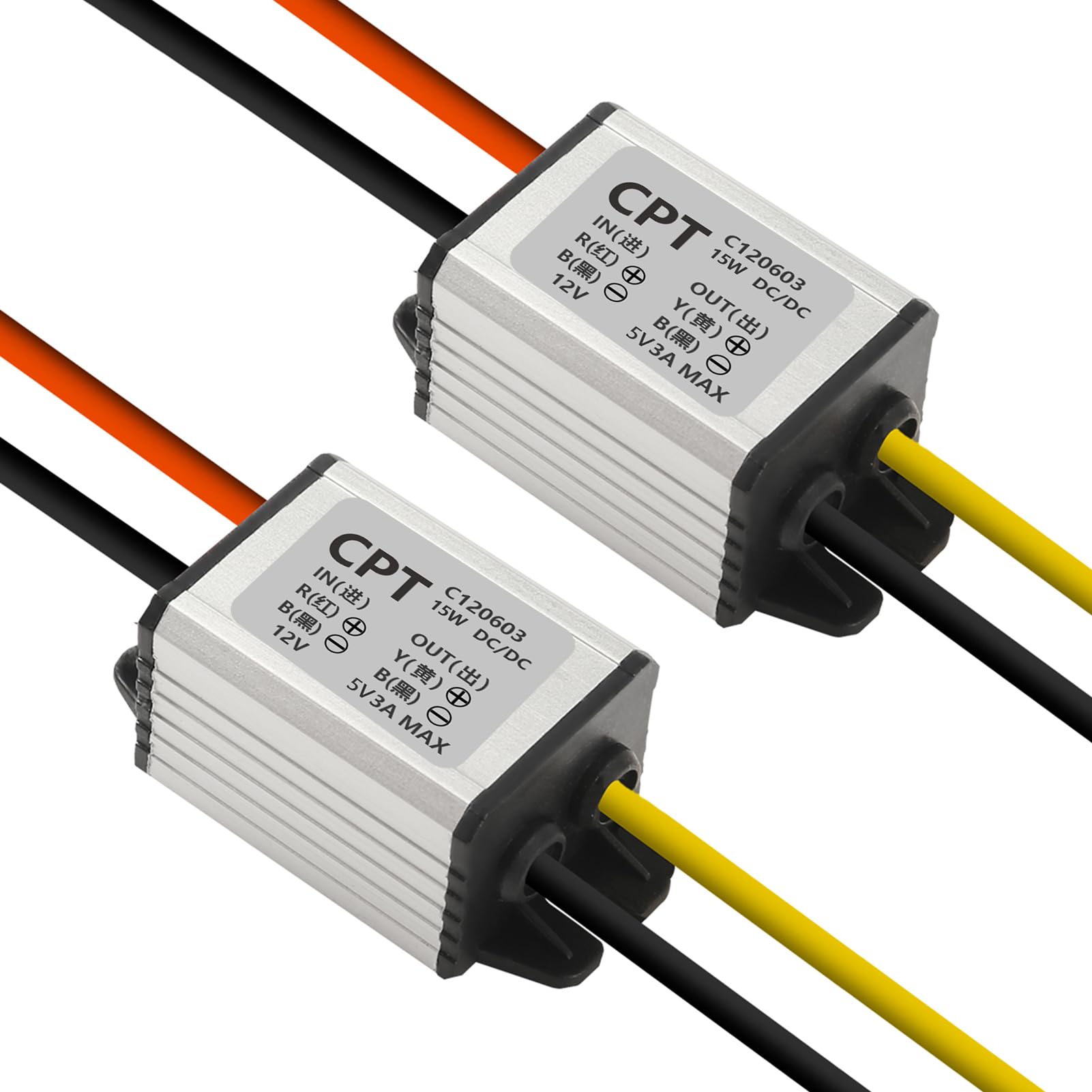 Snapklik.com : 2 Pack 12V To 5V DC Converter Car Power Voltage DC 8-35V ...