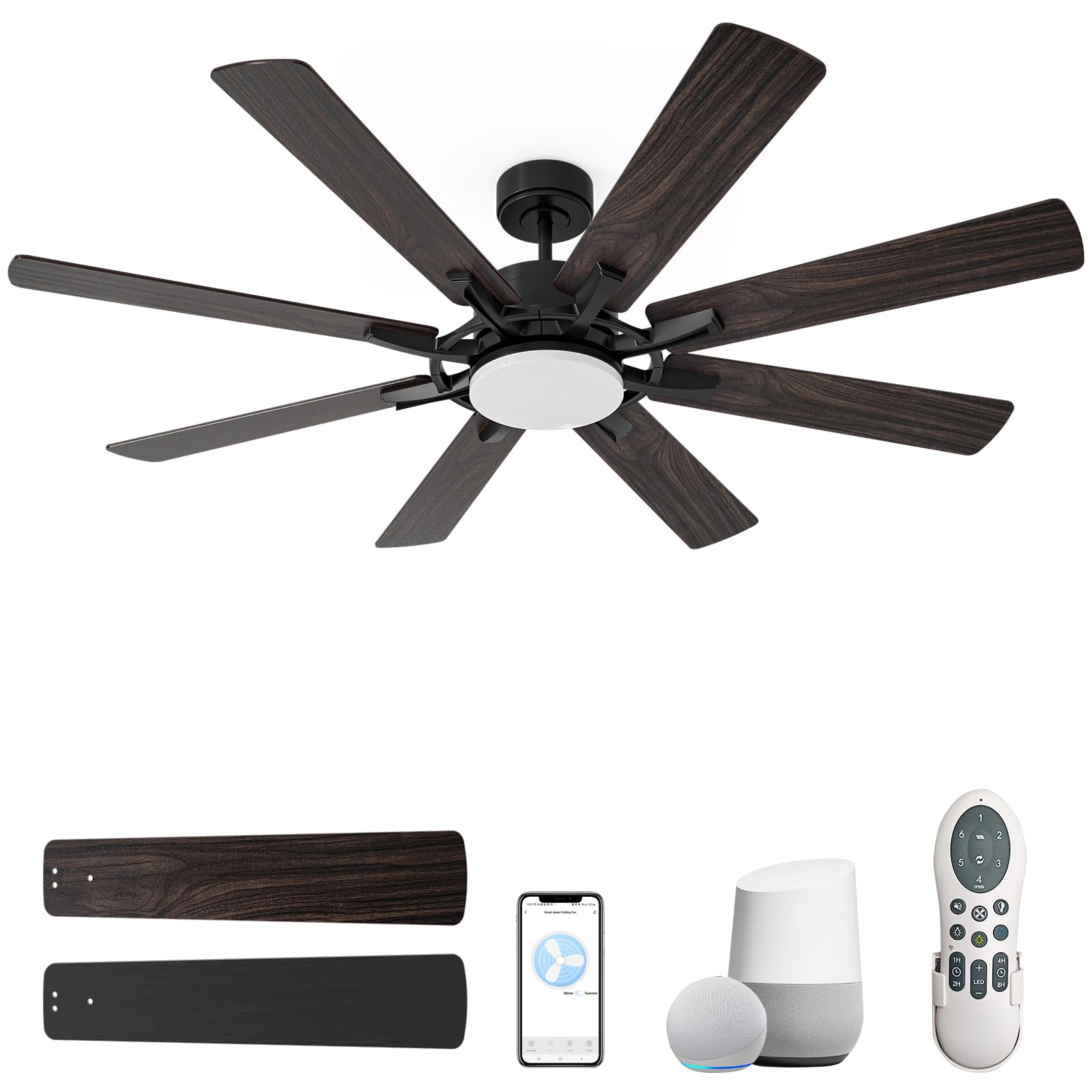Snapklik.com : NOPAARD 60 Inch Smart Large Ceiling Fans