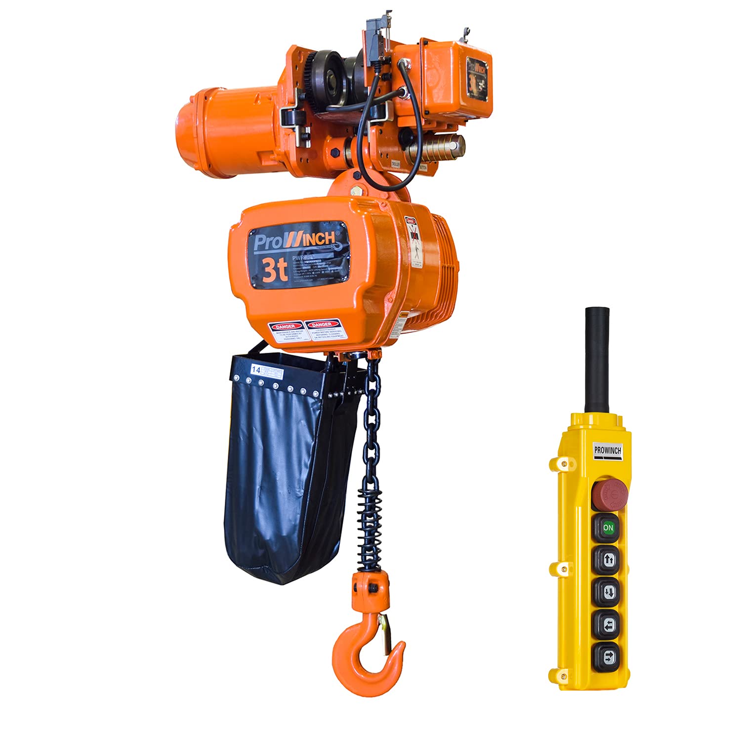 Prowinch 3 Ton Electric Chain Hoist with Double Speed & 30ft Lifting ...