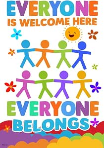 Amazon.com: Everyone Is Welcome Here Everyone Belongs Rainbow Classroom ...