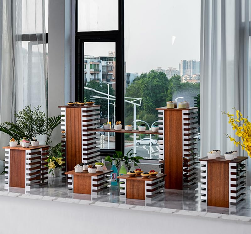 Amazon.com: HONHPD 13 Piece Set Stainless Steel Wooden Buffet Dessert ...