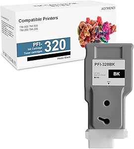 Amazon.com: PFI-320BK Black 300ml Ink Cartridge Replacement for Canon imagePROGRAF TM-300 TM-305 ...