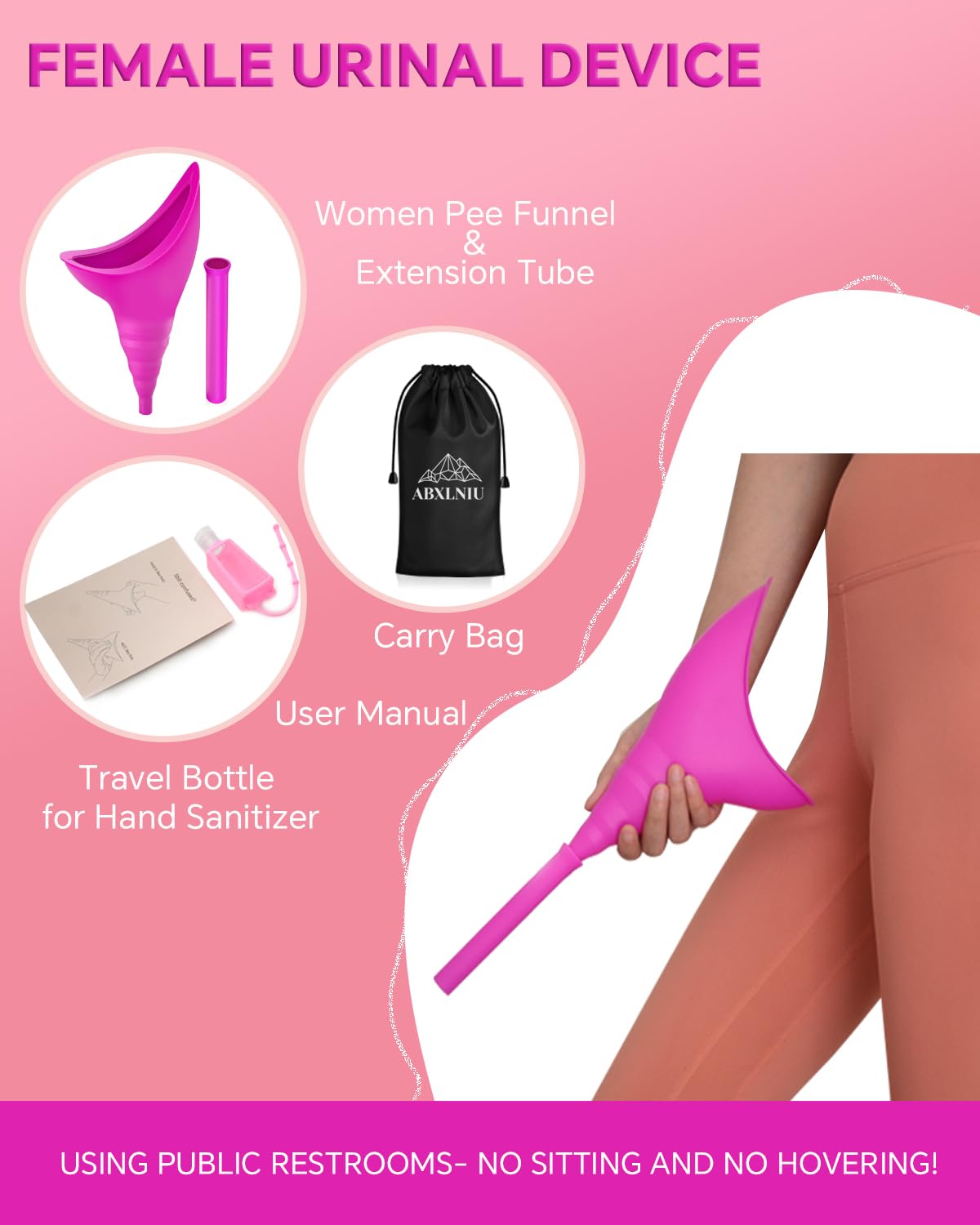 Snapklik.com : ABXLNIU Female Urination Device, Reusable Female Urinal Device Silicone Pee ...