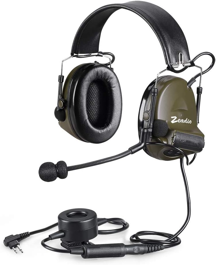 Military Automatically Noise Cancelling Overhead Headset Earpiece with ...
