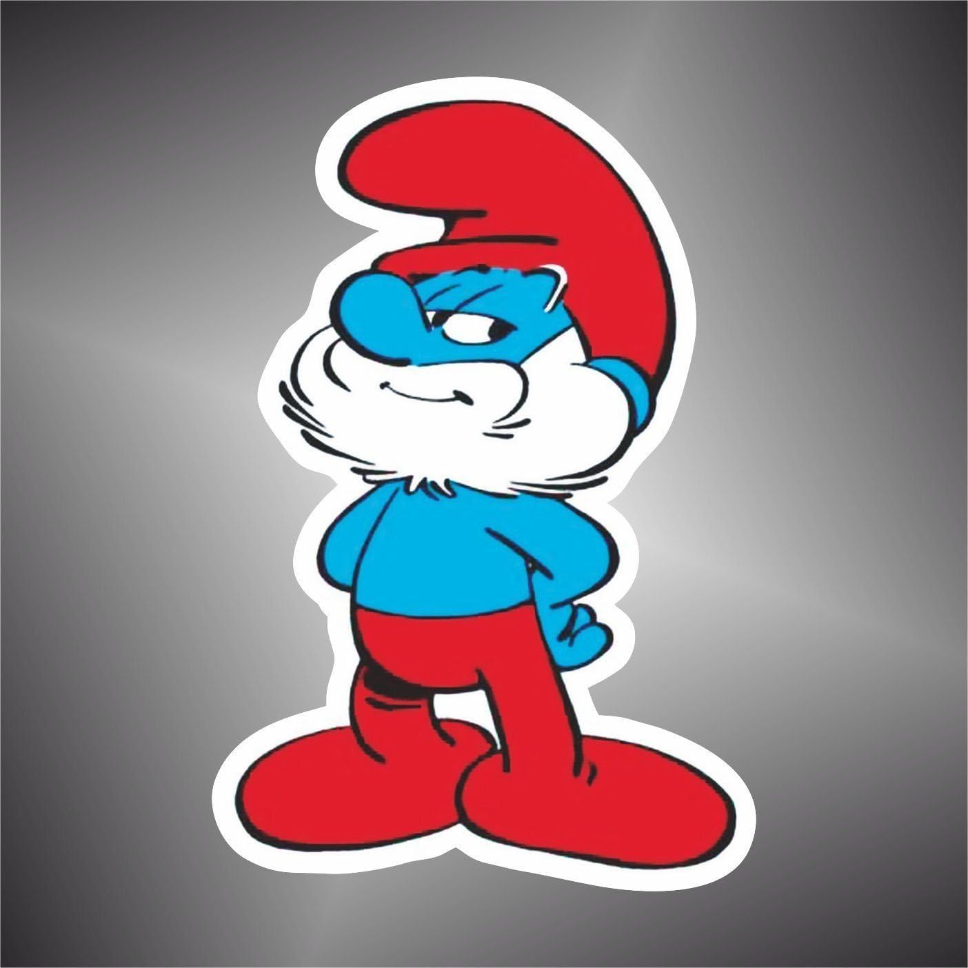 Adesivo Grande Puffo Puffi Smurfs Comics Cartoon i sticker : Amazon.it ...