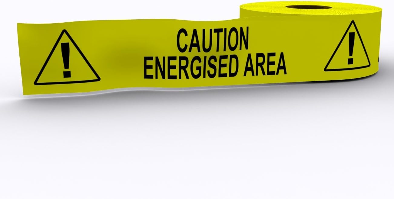 Caution Energised Area Non Adhesive Barrier Tape 3" x 250 Meters ...