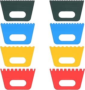 Ptwola 18 Packs Plastic Paint Scraper Textured Art Tools Putty Knife ...