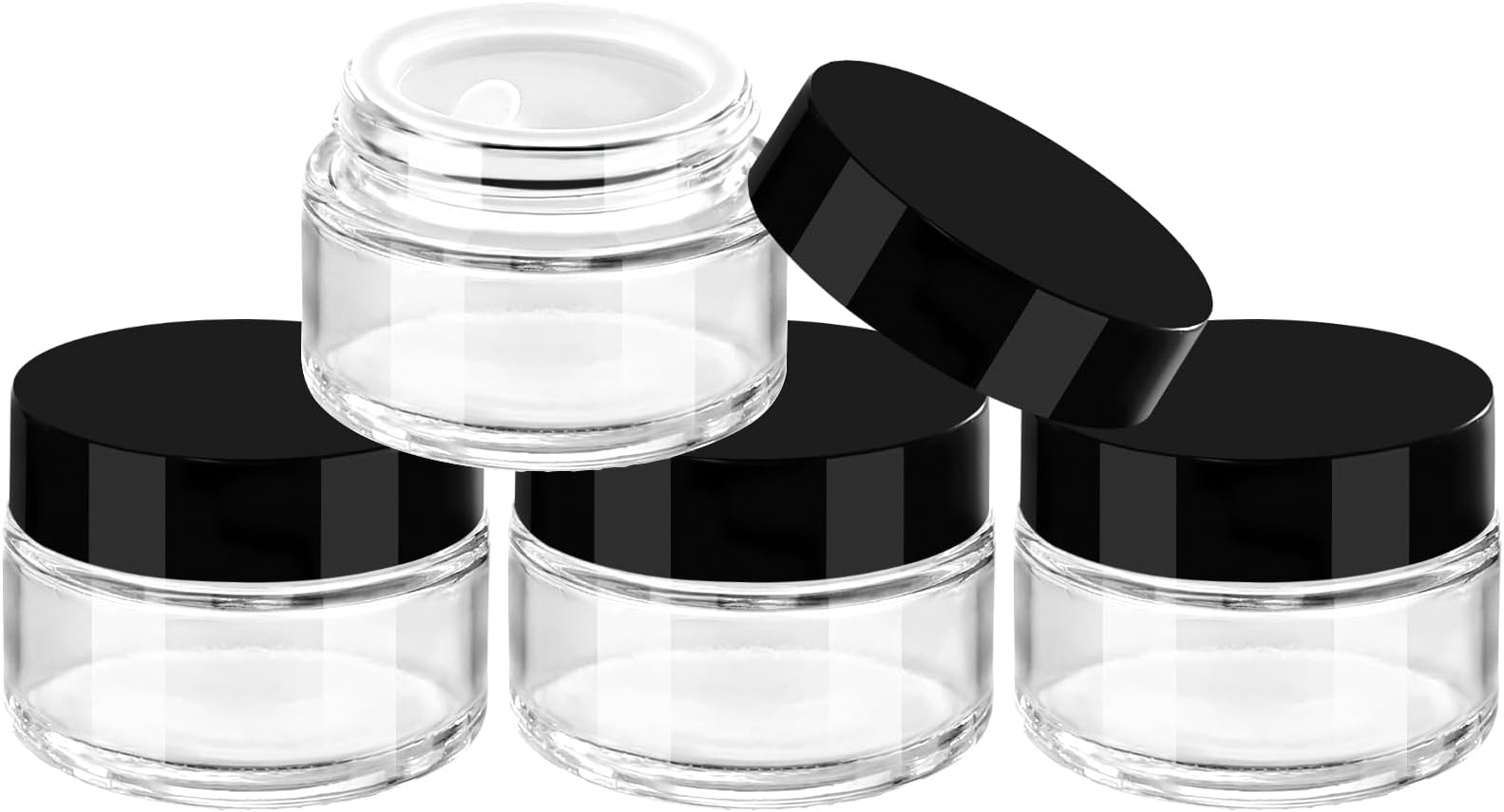 Amazon.com: ZIYIZE 4 Pack Clear Small Glass Jars with Lids and Inner ...