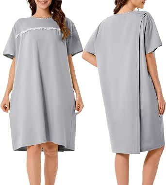 Amazon.com: voeeron Hospital Gowns for Women Soft Short Sleeve Patient ...