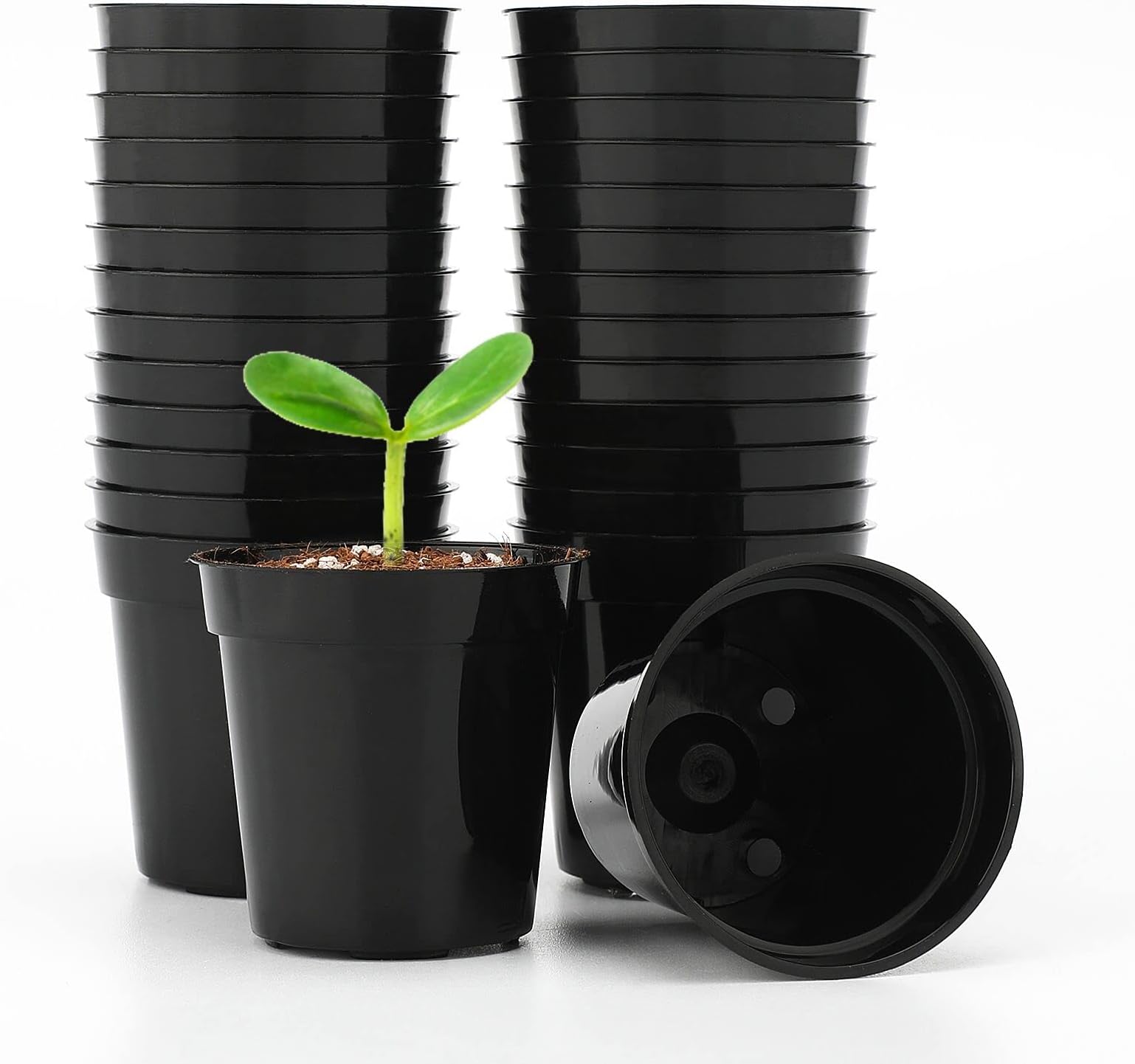 Amazon.com: 100 NEW 2 Inch Plastic Nursery Pots ~ Pots ARE 2.15 Inch ...