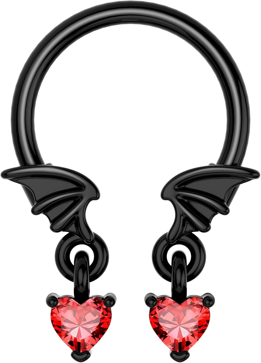 Amazon.com: COCHARM Black Red Wing Hoop Cartilage Earrings 16G Dangling ...