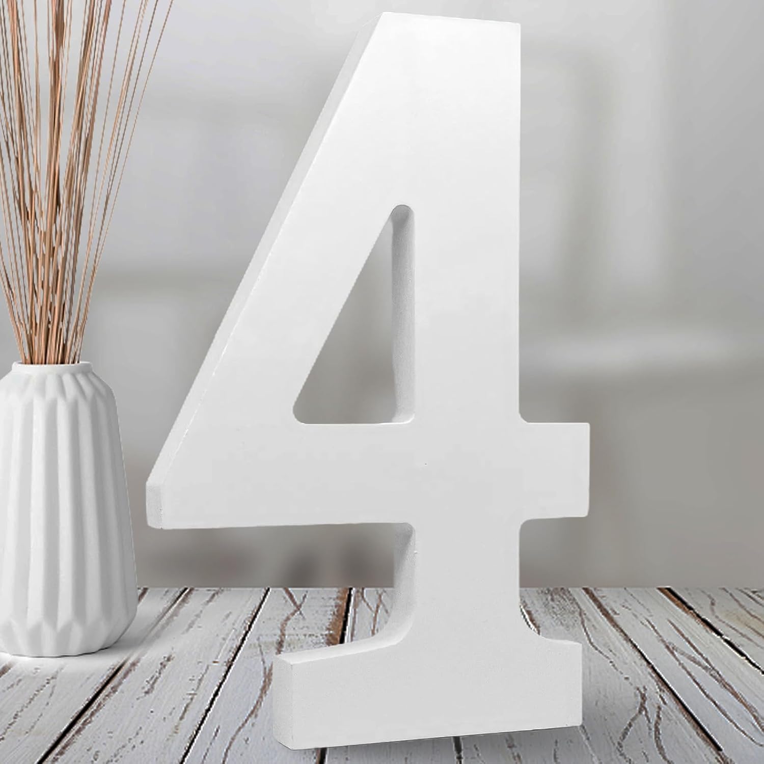 Amazon.com: AOCEAN 8 Inch White Wood Numbers, Unfinished Wood Number ...