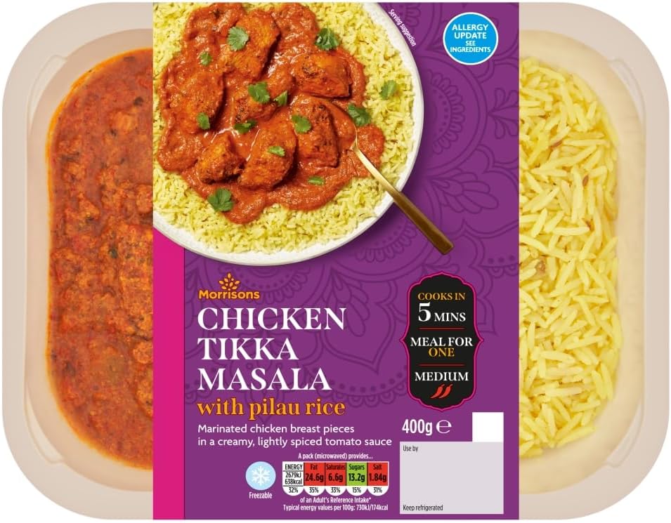 Morrisons Chicken Tikka Masala & Rice 400g : Amazon.co.uk: Grocery