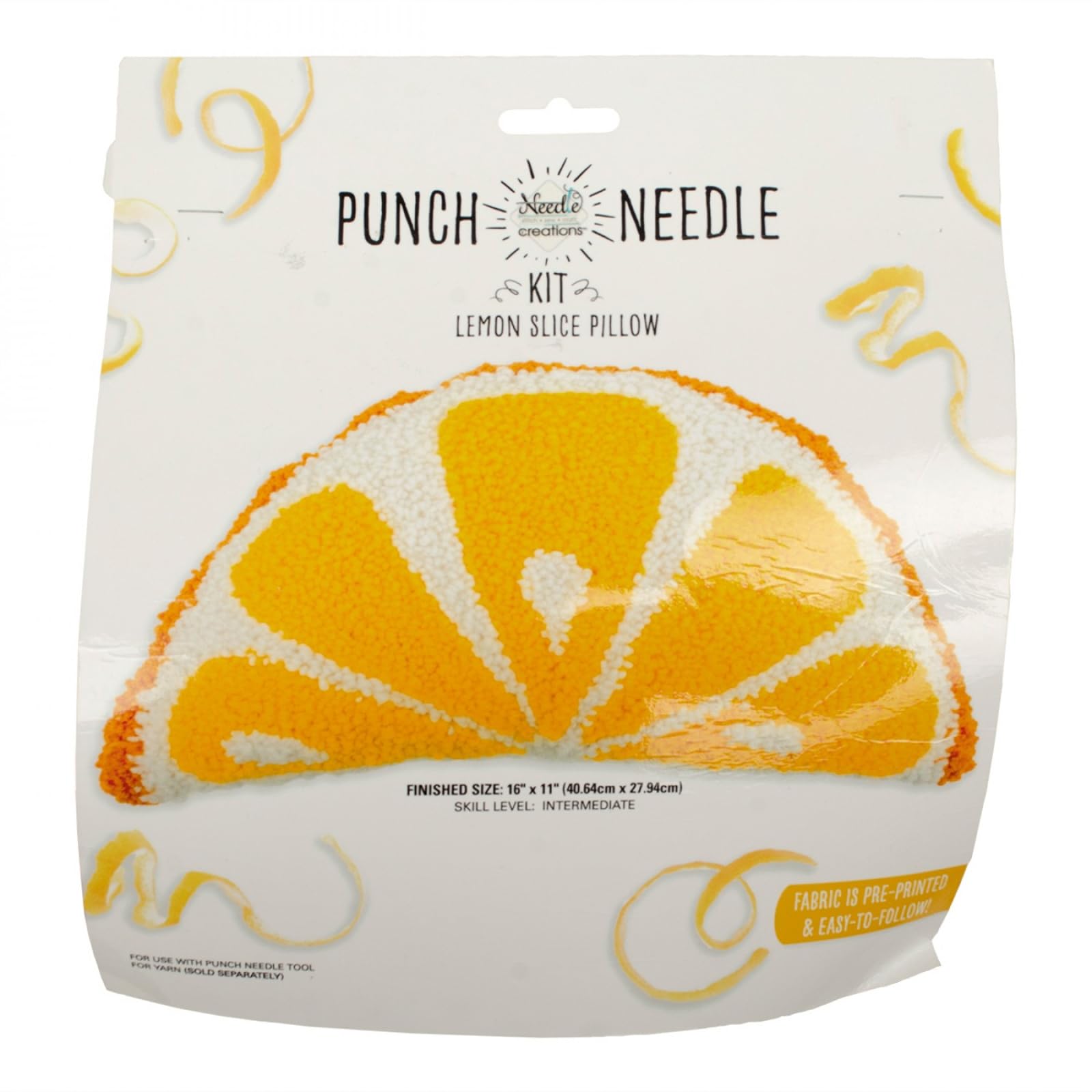 Amazon.com: Needle Creations Punch Needle Pillow Kit - Lemon Slice ...