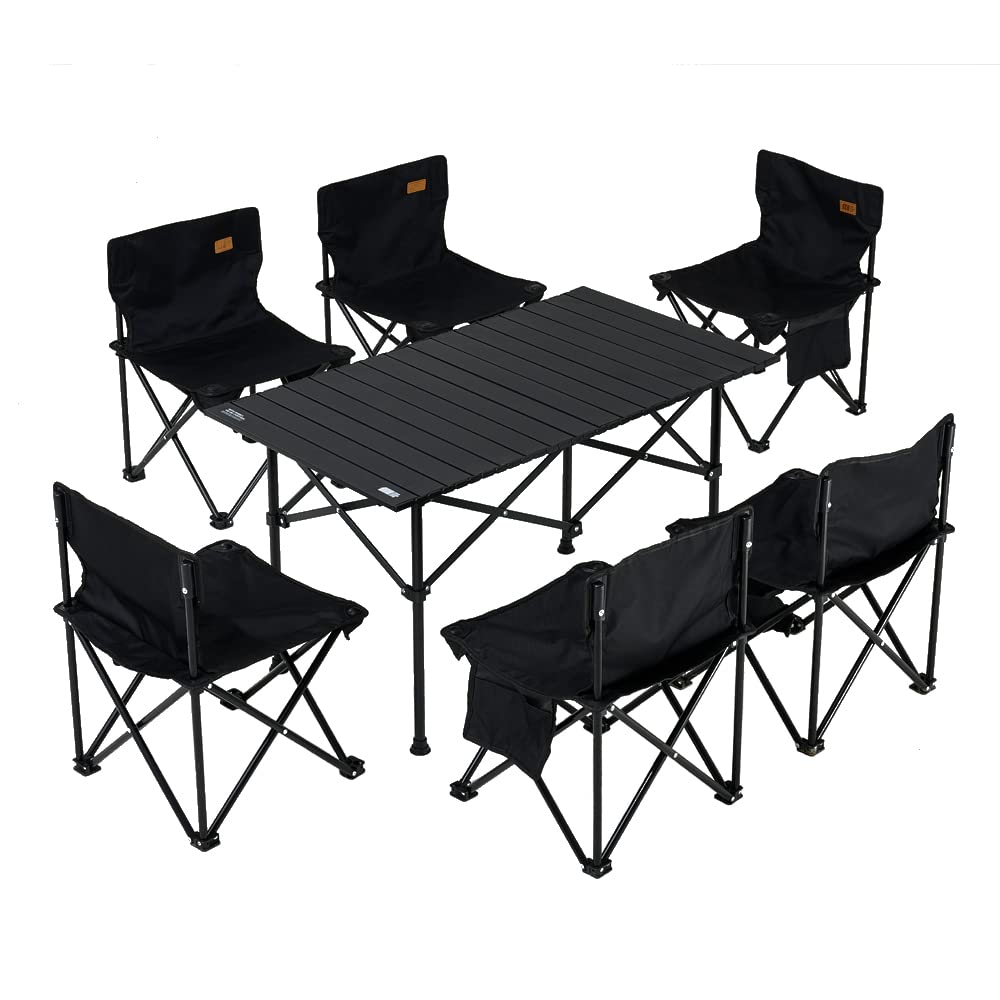 Camping Folding Chair and Table Set,Portable Picnic Table with Seats ...