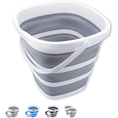 2 Pack Collapsible Plastic Bucket with 2.6 Gallon (10L) Each, Foldable ...