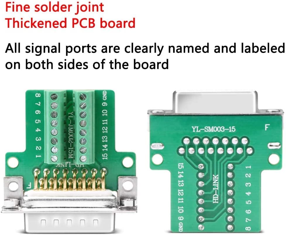 PENGLIN DB15 Male Metal Solderless Serial Adapter to 15-pin Connector ...