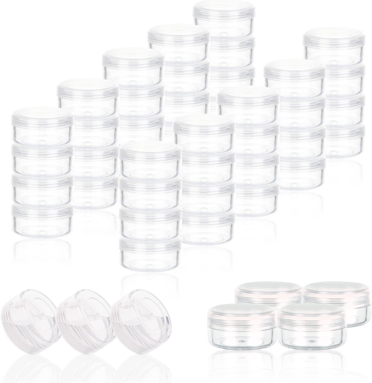 Amazon.com: Estilo Estilo Clear Plastic Jars, Cosmetic Containers with ...