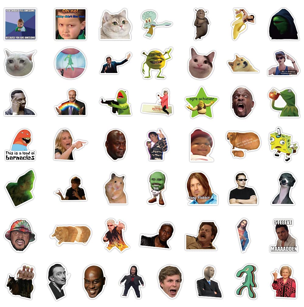 200pcs Meme Stickers Bulk Cute Funny Ins Vinyl Waterproof Decals for ...