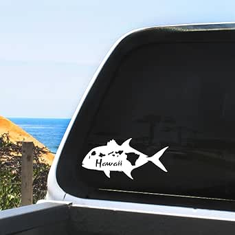Amazon.com: Ulua and Hawaiian Islands - Vinyl Decal - White Sticker for ...