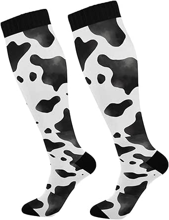 Amazon.com: Wassud Cow Print Compression Socks for Women & Men 20-30 ...