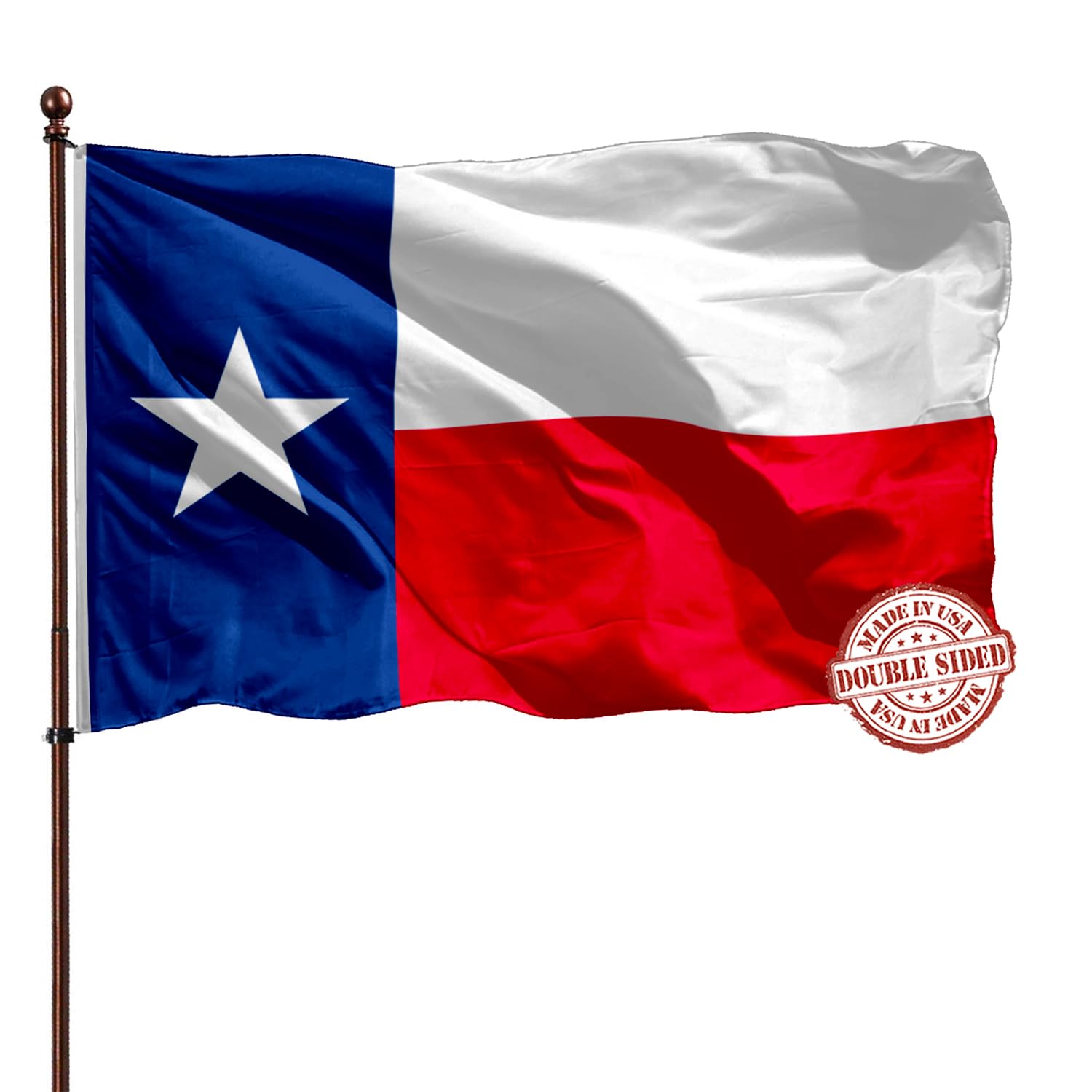 Amazon.com : Texas State Flag 3x5 Heavy Duty Outdoor Double Sided- 3Ply ...