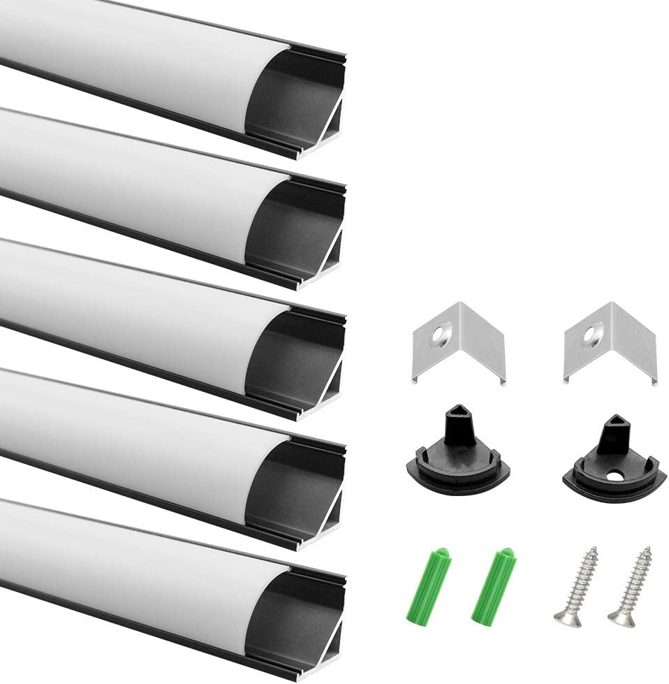 Amazon.com: LightingWill 5-Pack V-Shape LED Aluminum Channel System 3 ...