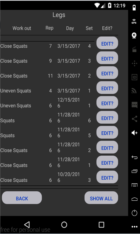 Convict Conditioning Log - App on Amazon Appstore