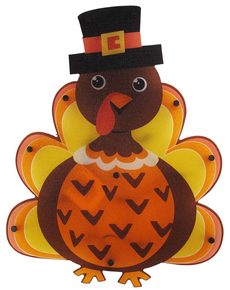 Lighted Turkey Window Decoration