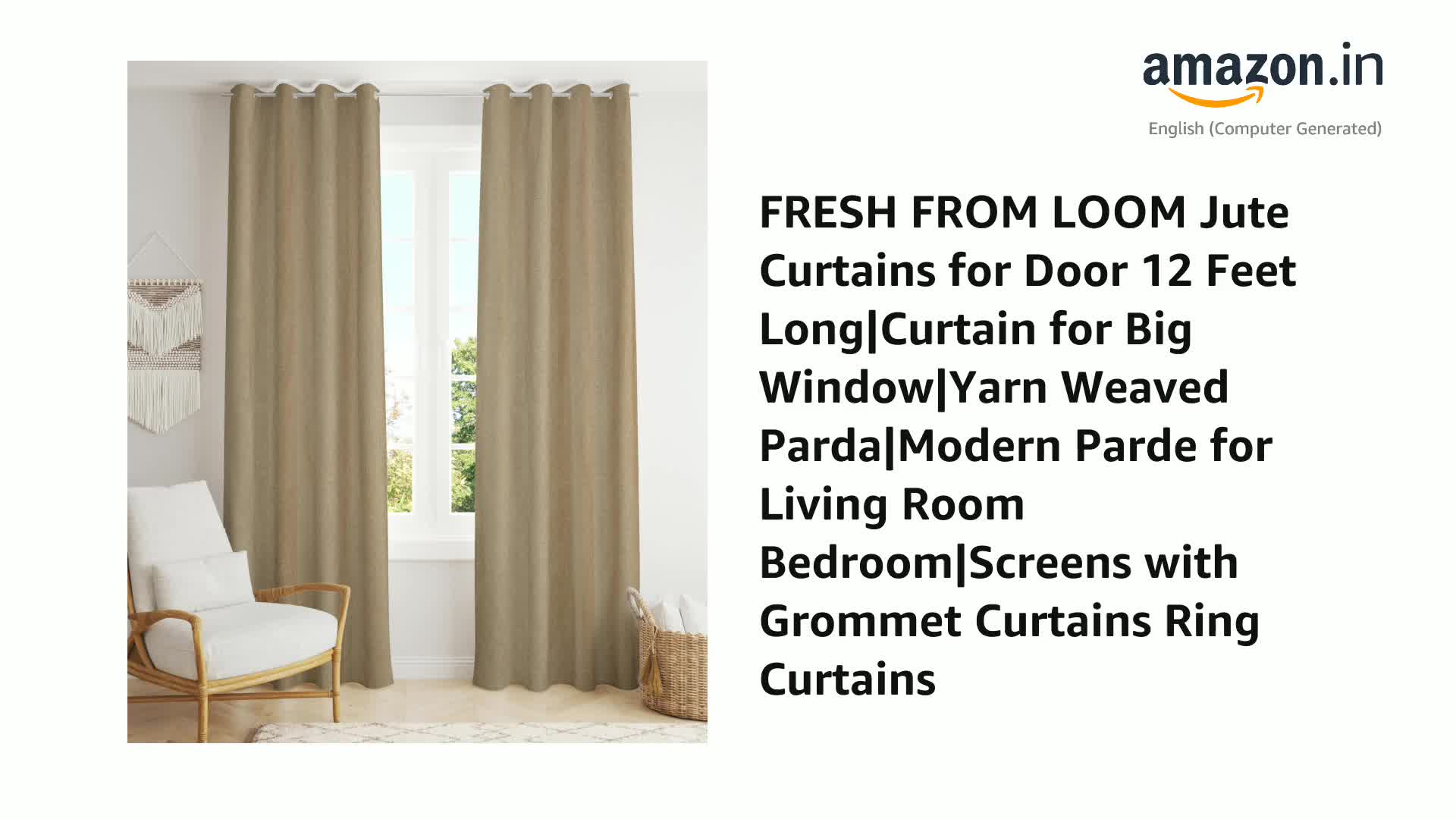 Curtains 12 Feet Long Extra Long 12 FT Blackout Curtain, Antique