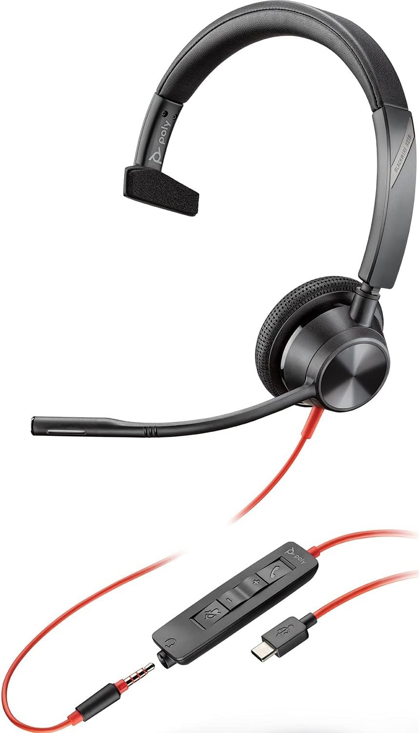 Amazon.com: Plantronics - Blackwire 3315 Wired, Single Ear (Mono) USB-A ...