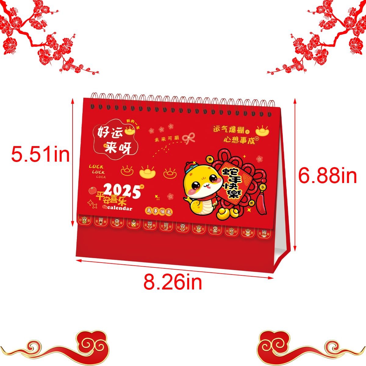 Snapklik.com : Chinese Desk Calendar 2025, Year Of The Snake Desks ...