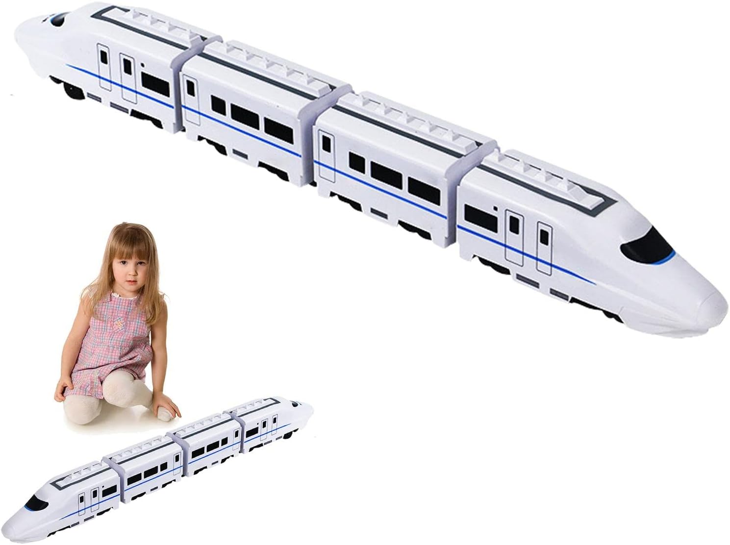 Bexdug Electric Train Toy for Kids - Battery-Powered High-Speed Rail ...