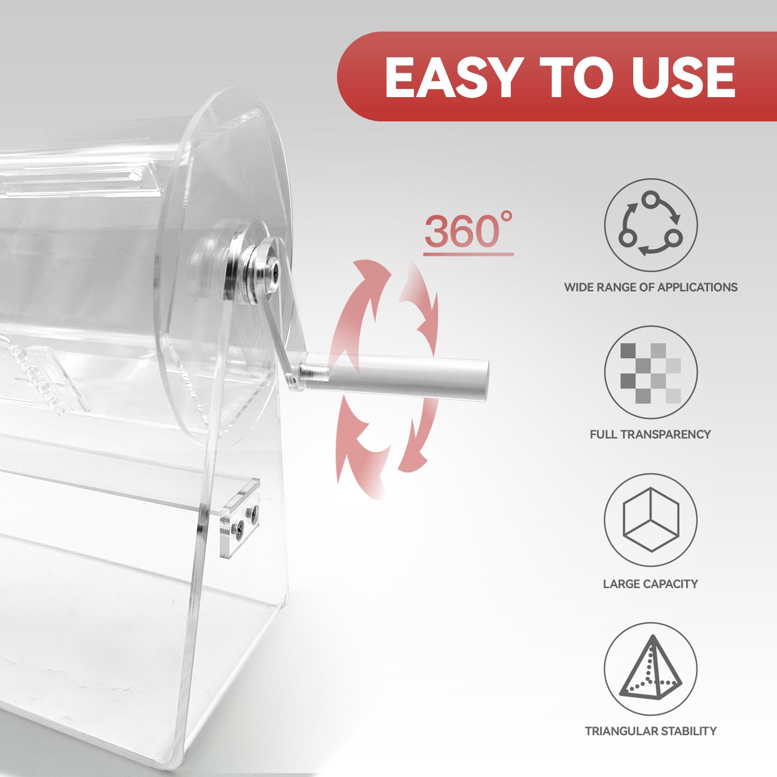 Snapklik.com : Raffle Ticket Spinner, Acrylic Raffle Drum