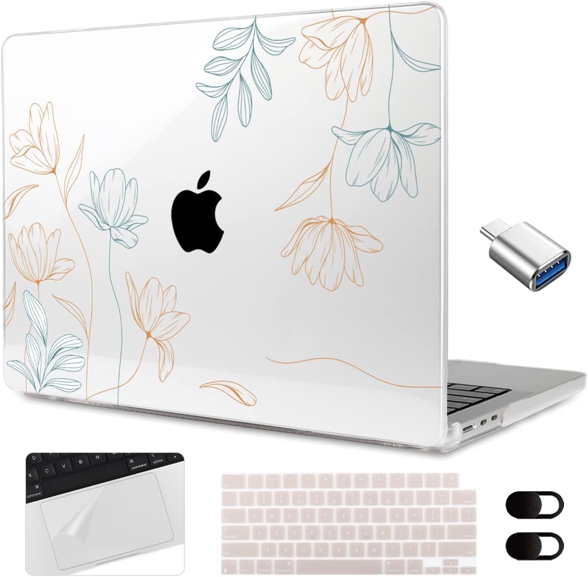 Amazon.com: MEEgoodo for M3 MacBook Pro 14 inch Case 2023 2021 A2918 ...
