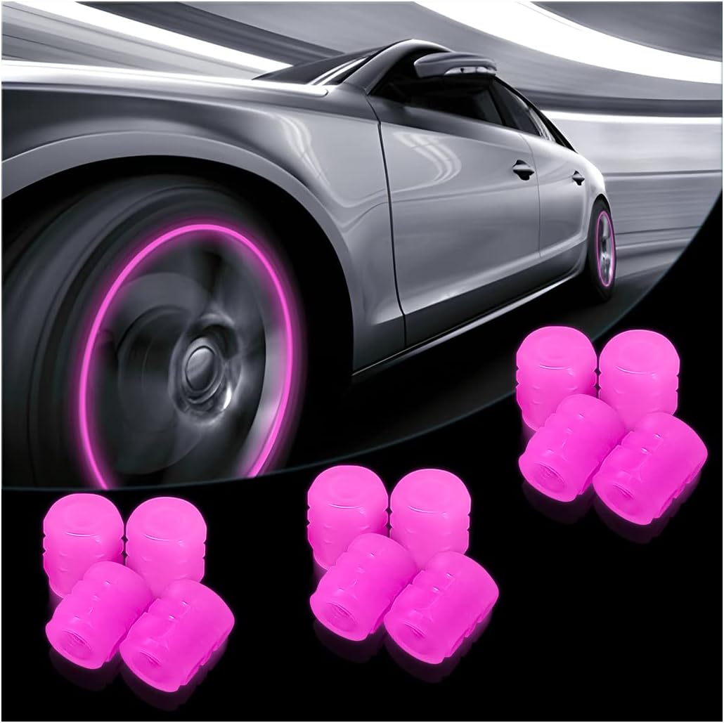 Amazon.com: Fluorescent Car Tire Valve Stem Caps, 12PCS Auto Luminous ...