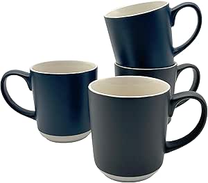 Amazon.com: Ceramic Large Coffee Mug Set of 4, 15 oz Coffee Cups ...