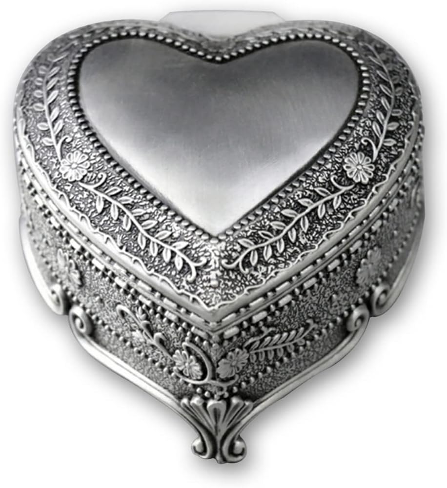 Amazon.com: BinkeGG Tin Alloy Heart Shaped Wind up Music Box with ...