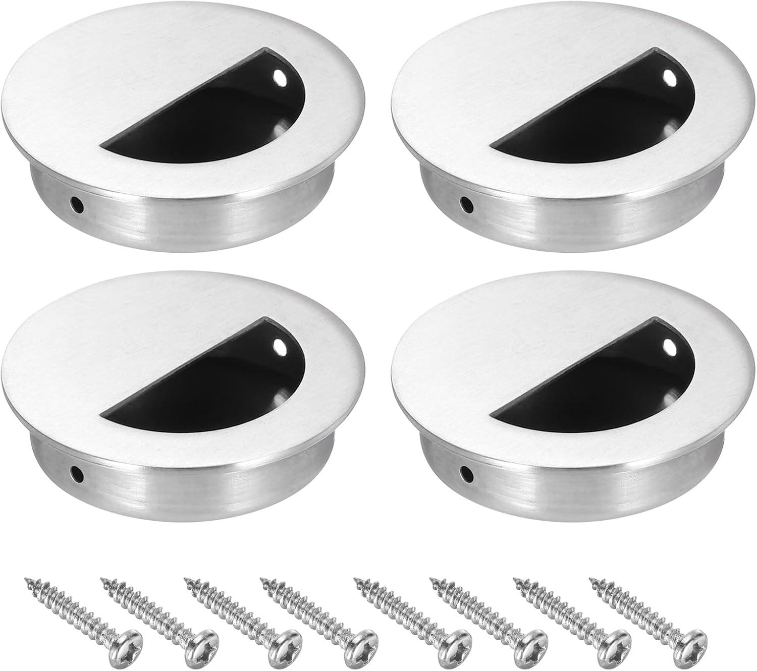 PATIKIL Recessed Door Handles 60mm/2.36" Dia, 4 Pack Round Hidden ...