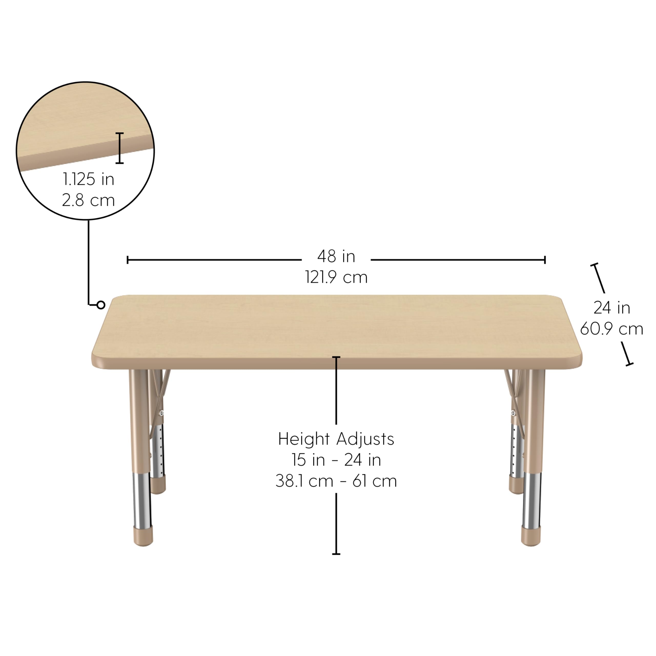 Snapklik.com : FDP Rectangle Activity School And Kids Classroom Table ...