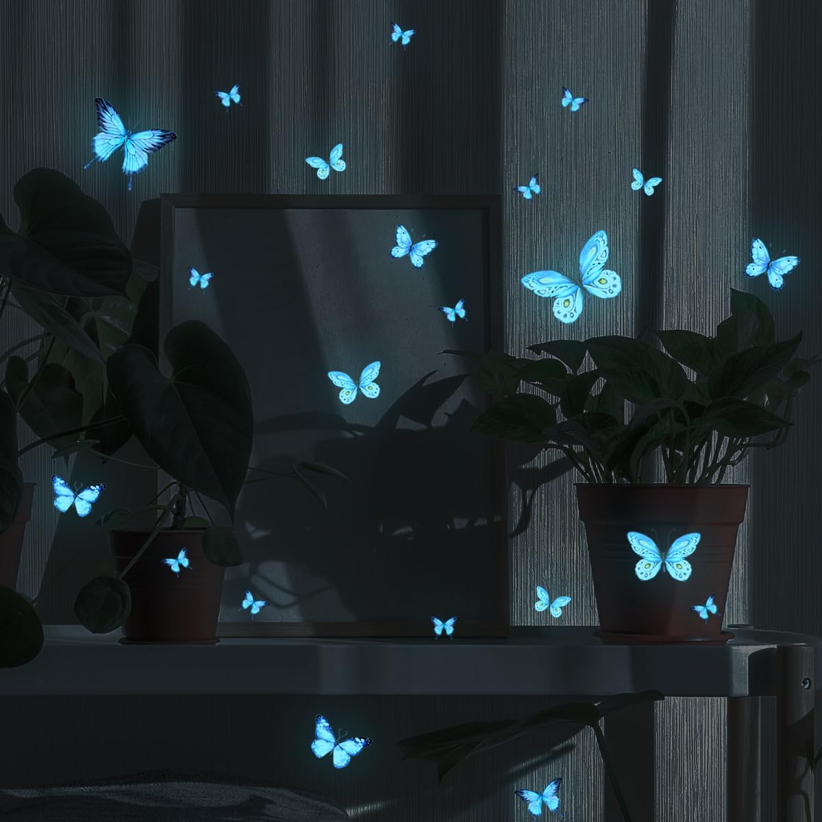 Amazon.com: Glow in The Dark Blue Luminous Butterfly Wall & Ceiling ...