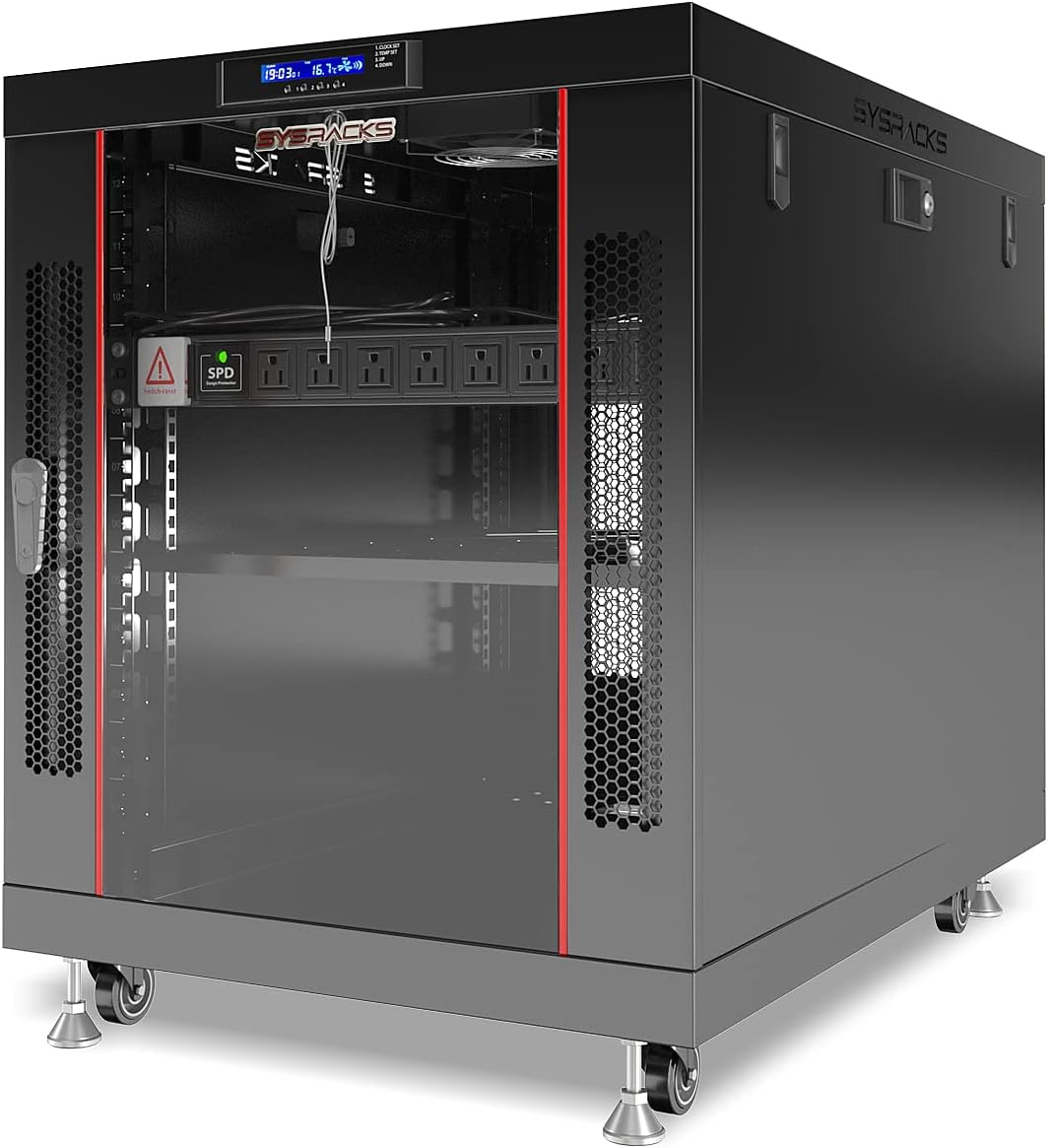 Sysracks 12U 35 Inch Depth Server IT Rack Cabinet Enclosure for Server ...