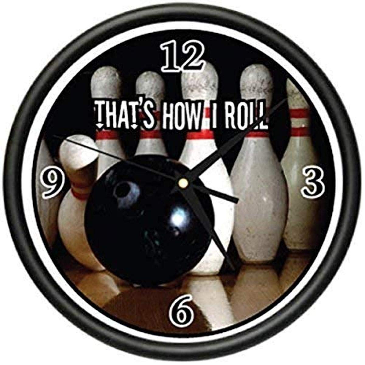 Amazon.com: SignMission Bowling Clock Wall Bowler Ball Shoes Bag pin ...