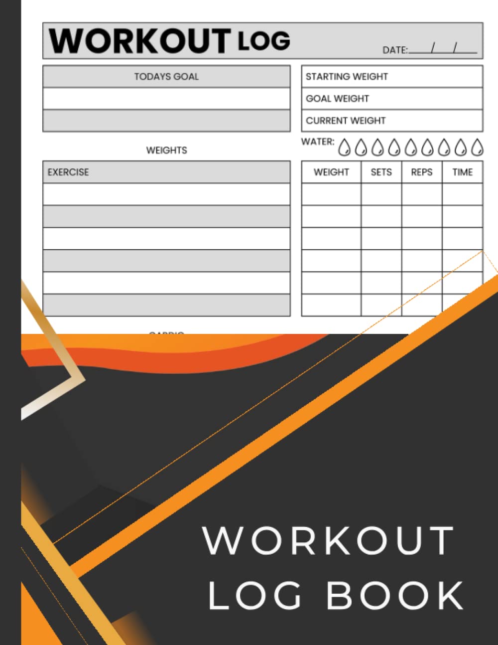 workout log book | workout journal | workout planner | 8.5 " x 11 ...